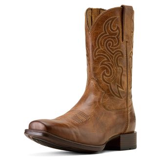 Ariat Mens Bodie Square Toe Western Boots in Honey Tan, D Medium Width, Size 42.5, by Ariat