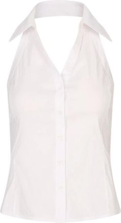 Alice & Olivia Femme, Blouses et Chemises, Blanc, Taille: 34 FR Freya Button Down Halter Top