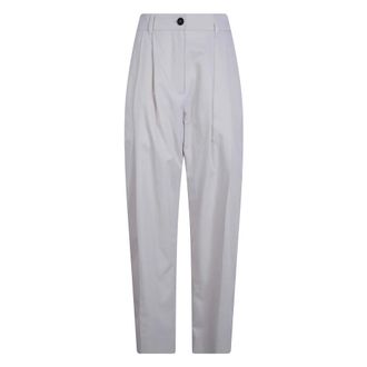 STUDIO NICHOLSON Femme, Pantalons, Blanc, Taille: 34 FR Acuna Double Pleat Front Pant