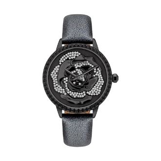 Police Schwarze Leder Damenuhr Mopion - - Accessories - Damen - Schwarzk - ONE SIZE