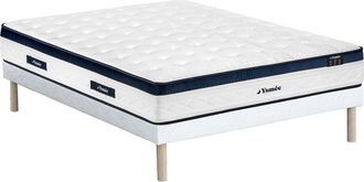 Vente-Unique Set 160 x 200 cm Boxspringbett + Matratze Taschenfederkernmatratze 5 Zonen k&cedil;hlendes Inlett 28 cm &ntilde; YSME