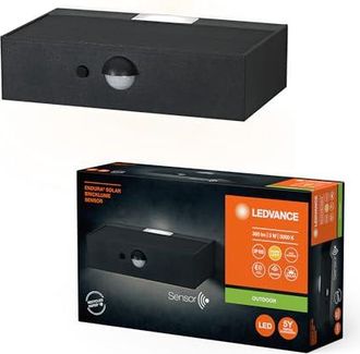 Ledvance ENDURA STYLE BRICKLUME Sensor, Solarleuchte, 3W, 300lm, grau, dunkelgrau, indirekte Beleuchtung, Bewegungsmelder, Tageslichtsensor, IP65, 3.000K Farbt