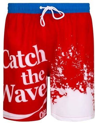 Coca Cola Ware Short de bain &eacute;lastique pour homme Rouge, Rouge, XXL