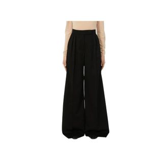 Max Mara High-Waisted Wide-Leg Pleated Hosen - - Trousers - Damen - Schwarzk - XS