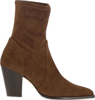 Stuart Weitzman bottines Jolene 87 mm en daim - Marron