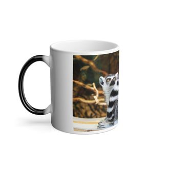 Fabulous Thermoreagierende Tasse Magische Tasse - Lemurianer-Paar Madagaskar Primate seltene Wildtiere - 325 ml
