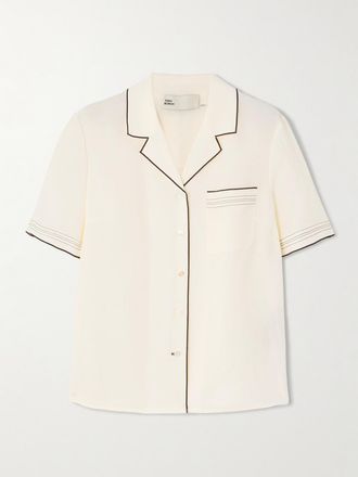 Tory Burch Chemise En Tissu À Passepoils - Blanc
