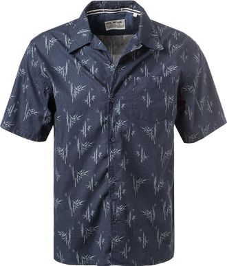 Fil Noir Herren Hemd blau geblümt