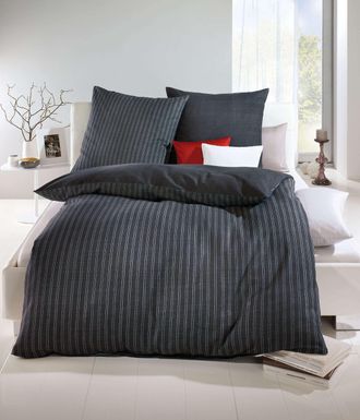 Kaeppel Bettwaren-Shop Mako-Satin Bettw&auml;sche Eternity Combo zinn 155x220 cm + 80x80 cm