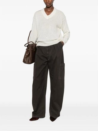 PANICALE Crew Neck Knit Sweater - White