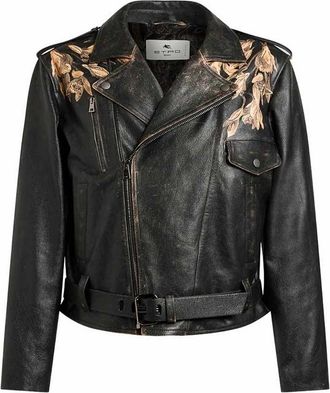 Etro Manteau En Cuir - Noir