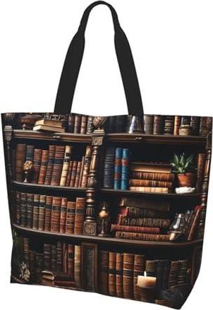 Generic Livres Sur L&Eacute;tag&egrave;re Sac Fourre Tout R&eacute;utilisable Sacs De Courses D&eacute;contract&eacute; Sac Fourre-Tout Pour Universit&eacute; Gym Plage