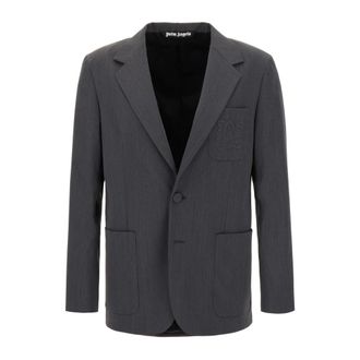 Palm Angels Homme, Vestes, Gris, Taille: 2XL Monogram Blazer