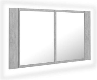 vidaXL LED-Bad-Spiegelschrank Betongrau 80x12x45 cm Acryl - Vidaxl