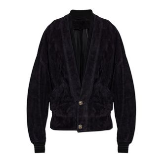 Versace Homme, Vestes, Bleu, Taille: S Veste en Daim