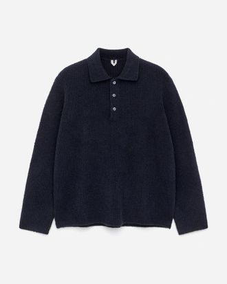 Arket Gestrickter Polopullover -Blau