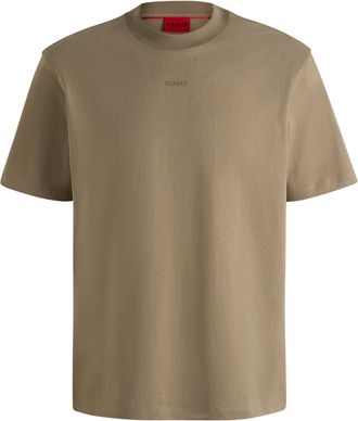 HUGO BOSS Herren Dapolino Relaxed-Fit T-Shirt aus Baumwolle mit Logo-Print Braun XL