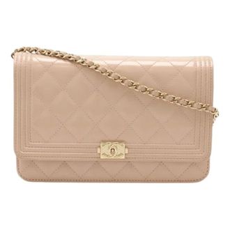 Chanel Pre-owned Boy Patent Leather Chain Wallet - Femme - Pre-owned - Rose - Taille: ONE Size