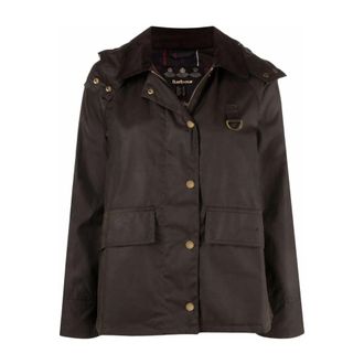 Barbour Gr&uuml;ner Wachsbeschichteter Kapuzenmantel - - Jackets - Damen - Gr&uuml;n - XS
