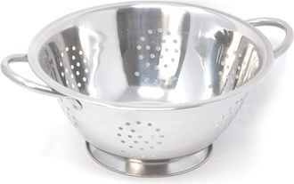 Home Line Home Line Seiher aus Edelstahl - K&uuml;chensieb &Oslash; 24 cm - Nudelsieb mit Griffen - Abtropfsieb Siebsch&uuml;ssel Sieb mit Ringsockel