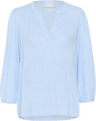 Kaffe Womens Blouse V-Notch Neck Swiss Dot Pattern 3/4 Sleeves Regular Fit