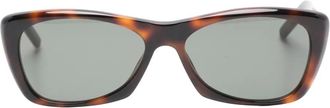 Saint Laurent Eyewear lunettes de soleil à monture rectangulaire - Marron