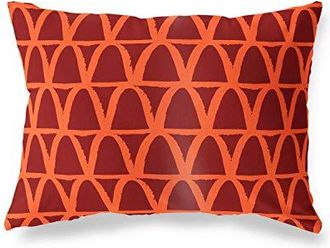 Bonamaison Le Jardin du Lin Kissen Zierkissenbezug Orange-Bordeaux Kissenbezug, Weich Bequem, Für Zuhause Autos Büro Sofa Wohnzimmer Couch Schlafzimmer Dekor, 35