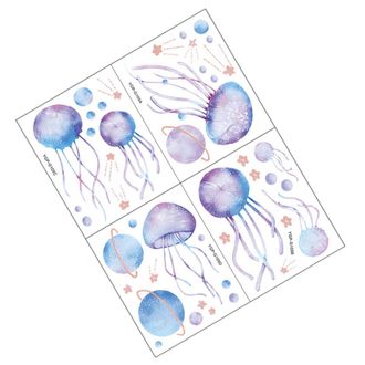 Hemobllo Leuchtender Quallen Wandaufkleber aus Pvc Selbstklebend im Dunkeln Leuchtend Kinderzimmer Wandtattoo f&uuml;r Schlafzimmer und Babyzimmer