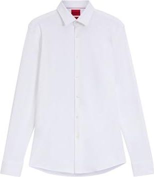 HUGO BOSS HUGO Hommes Kenno Chemise Slim Fit en Popeline de Coton m&eacute;lang&eacute;