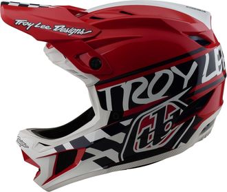 Troy Lee Designs D4 Polyacrylit (2025) MIPS MTB Fahrradhelm Fifty-50 White/Red Medium