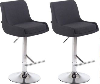 Clp 2er Set Barhocker Club Stoff schwarz chrom
