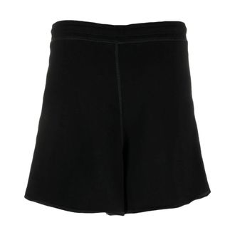 Ganni Femme, Shorts, Noir, Taille: 36 FR Mid-Rise Wide-Leg Pantalons