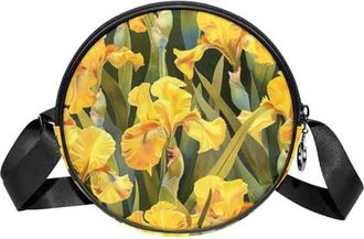 Generic Circle Sac &agrave; bandouli&egrave;re pour femme, petit sac &agrave; bandouli&egrave;re avec fermeture &eacute;clair, bretelles r&eacute;glables, sac &agrave; main rond d&eacute;contract&eacute; pour femmes et fi