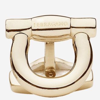 Ferragamo Gold-Tone Brass Hook Cufflinks - Gold