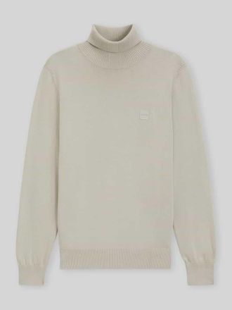 Boss Orange by Hugo Boss Rollkragenpullover mit Logo-Patch aus Kaschmir