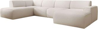 Selsey Selsey Bouvi - Wohnlandschaft mit seitlicher R&uuml;ckenlehne an der Ottomane links, creme, Boucl&eacute;