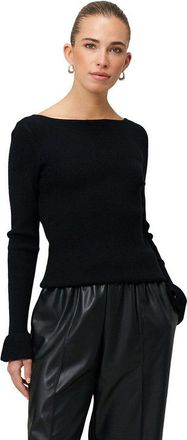 Zero Strickpullover Damen Pullover mit Volants am &Auml;rmel (1-tlg) Volant