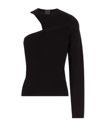 8 by YOOX KNIT CUT-OUT ONE-SHOULDER TOP