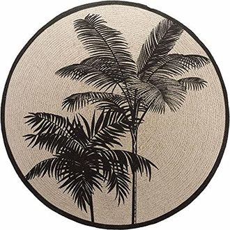 Douceur d'Intérieur Teppich rund (0) 120 cm Baumwolle Bedruckt Tropic Nature