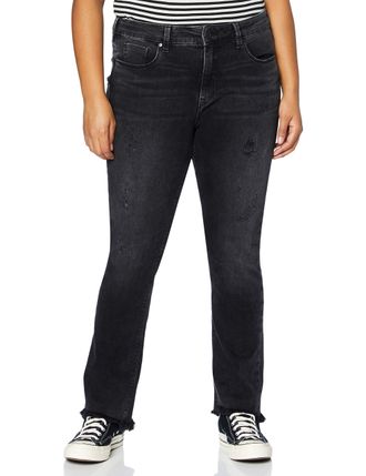 Herrlicher Damen Super G Boot Cropped Denim Black Cashmere Touch Jeans, Wreck 631, 29