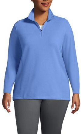 Lands End Anyweather Fleece-Pullover mit Rei&szlig;verschluss, Damen, Gr&ouml;&szlig;e:56-58 plus, Blau, Polyester, by Lands End