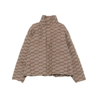 Balenciaga Gepolsterte Jacke mit Logo-Muster - - Jackets - Herren - Braun - L