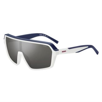 HUGO BOSS Hugo - Schutzschild-Sonnenbrille f&uuml;r Herren (Wei&szlig;/Blau)