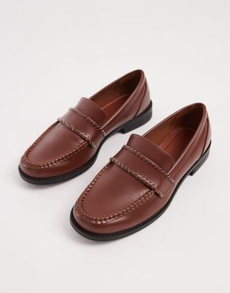 Asos Mocassins &agrave; bride avec d&eacute;tails tress&eacute;s - Marron-Brown