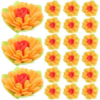 BESPORTBLE 50 St&uuml;ck Aromatherapie Blumen Diffusor K&ouml;pfe aus PE Material Kleiner Duftdekoration f&uuml;r &Auml;therische &Ouml;le Gelb f&uuml;r Wohnzimmer Badezimmer B&uuml;ro