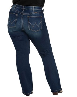 Wrangler Damen Q-Baby Plus Size Mid Rise Boot Cut Ultimate Riding Jeans, Dunkle Waschung, 24-30