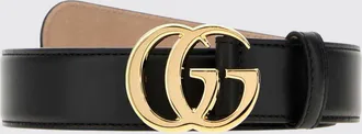 Gucci Ceinture en cuir noir avec boucle &agrave; logo grav&eacute;
