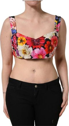 Dolce & Gabbana Femme, Tops, Multicolore, Taille: 46 FR Cropped Bustier Tank