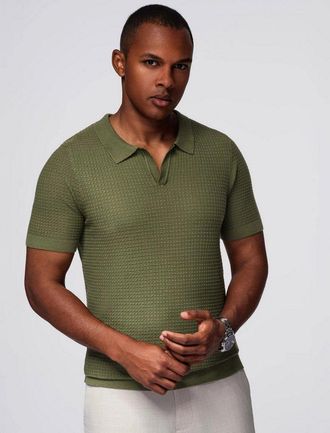 Ombre Poloshirt Gestricktes Poloshirt f&uuml;r Herren ohne Kn&ouml;pfe