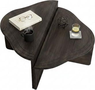 Dmora Wohnzimmertisch Juno, Niedriger Wohnzimmertisch, Kaffeeregal, Couchtisch f&uuml;r Sofa, 90x90h40 cm, Anthrazit